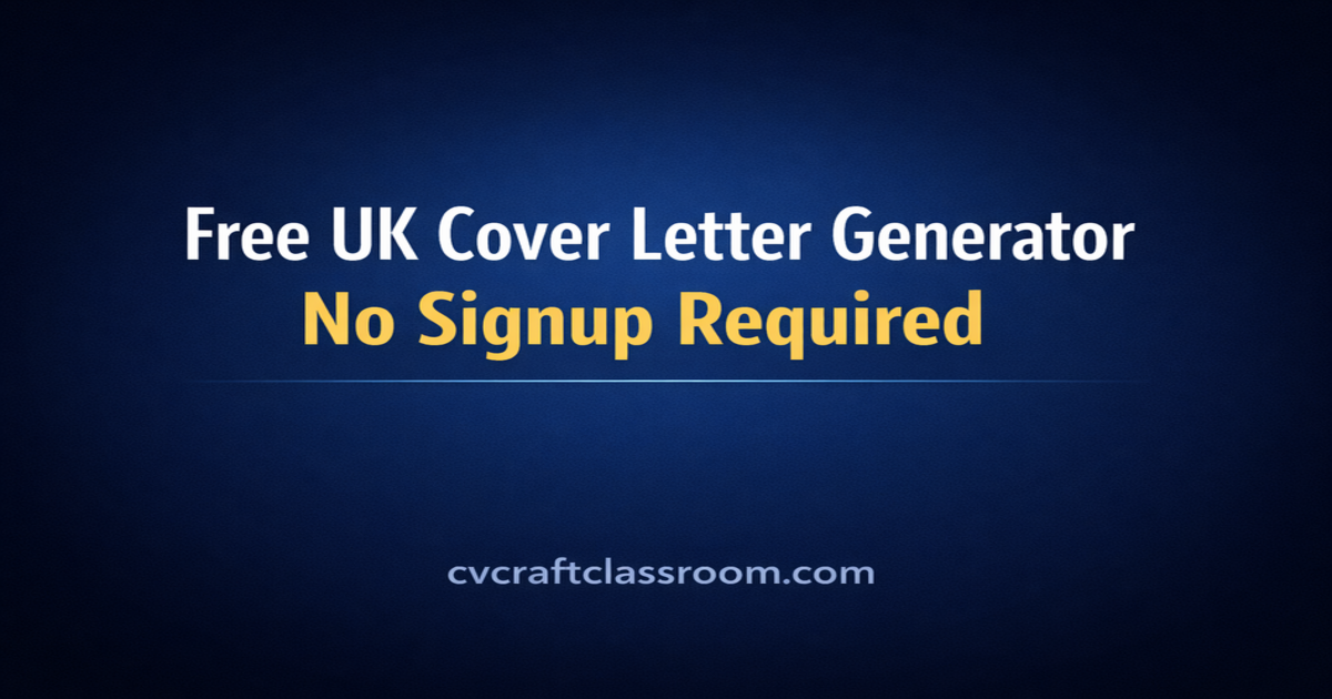 Free CV Builder UK | CVCraft Classroom